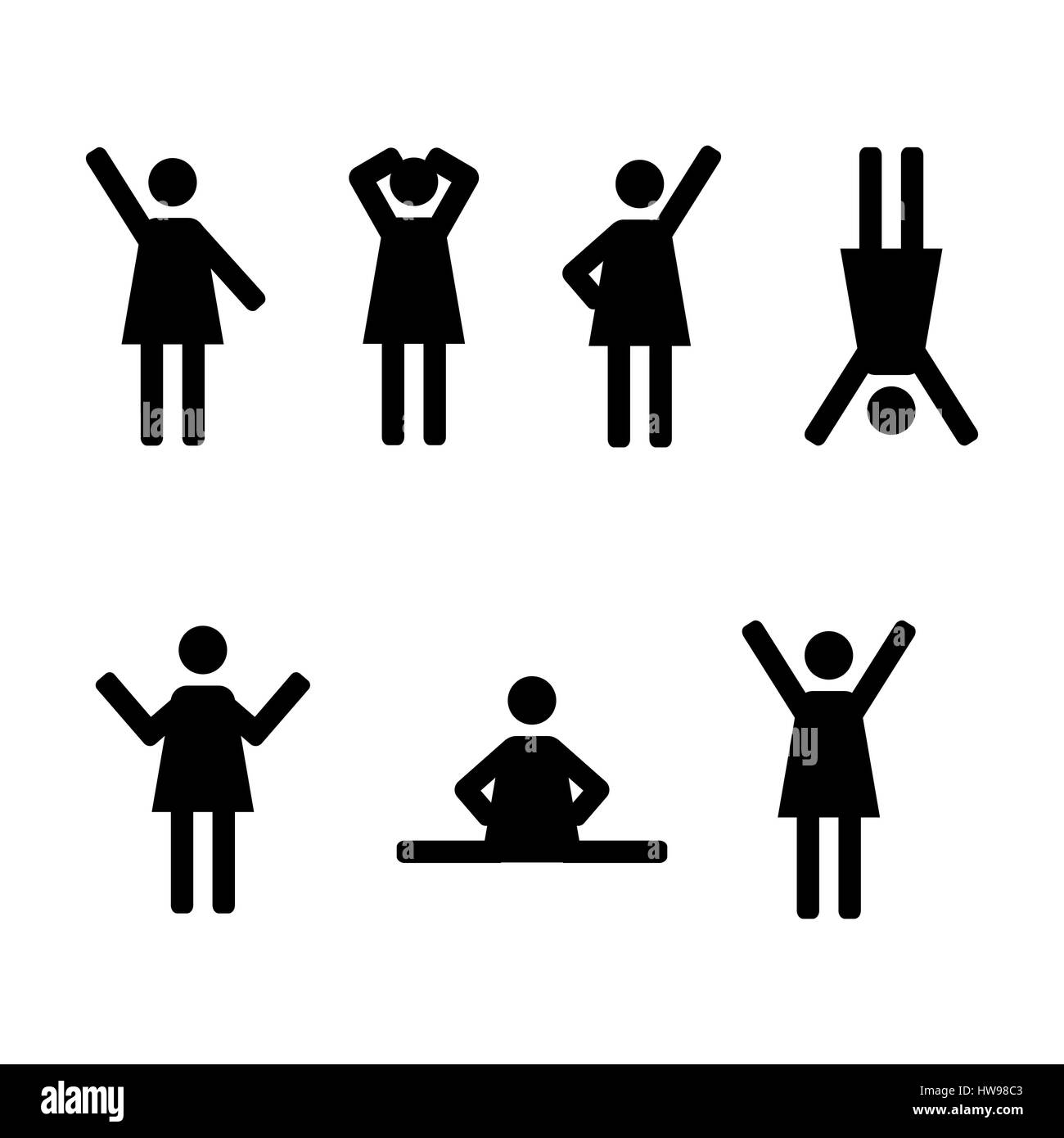 Exercise stick figure set Black and White Stock Photos & Images - Alamy