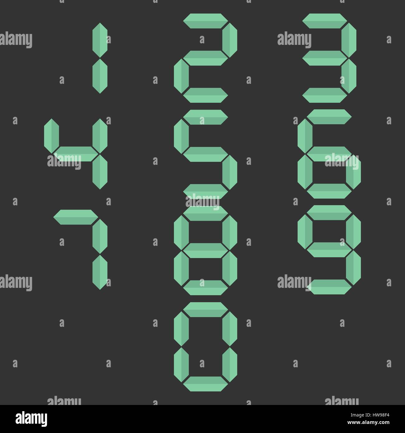 Set paper digital numbers from zero to nine, isolated on black ...