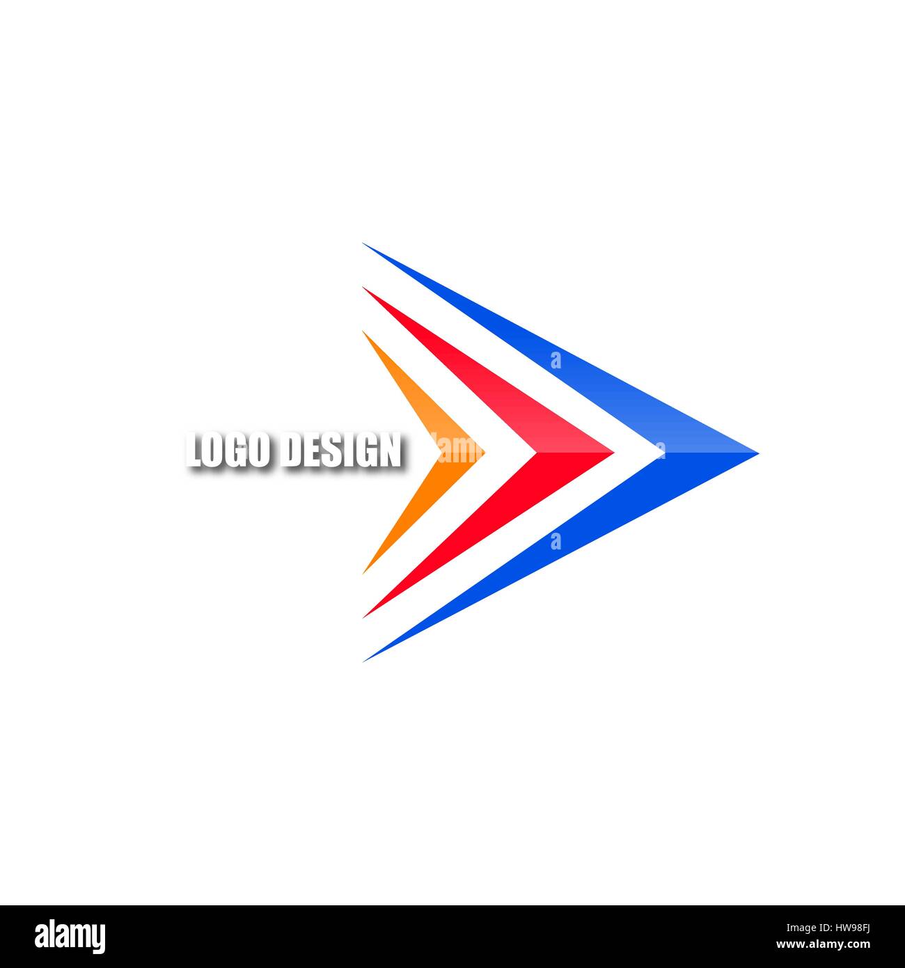 Logo template from the set of colored arrows, bright abstract icon ...