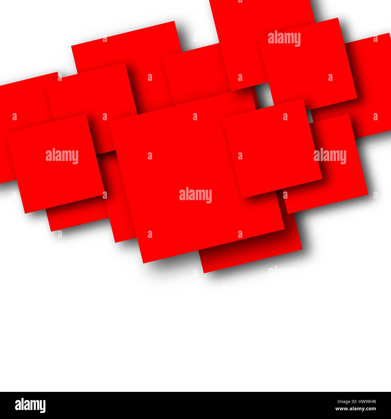 Bright abstract background of overlapping red squares with shadow, vector illustration Stock ...