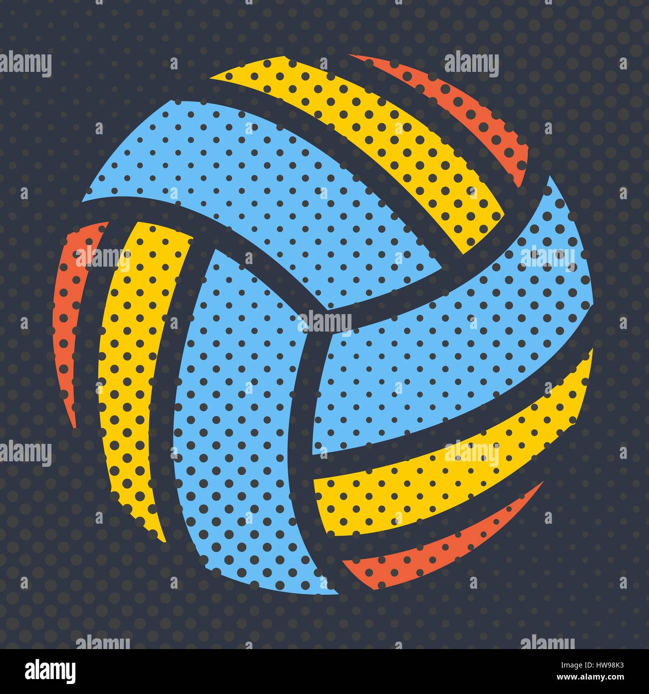 Sports background Ball for the game of volleyball, halftone effect and ...