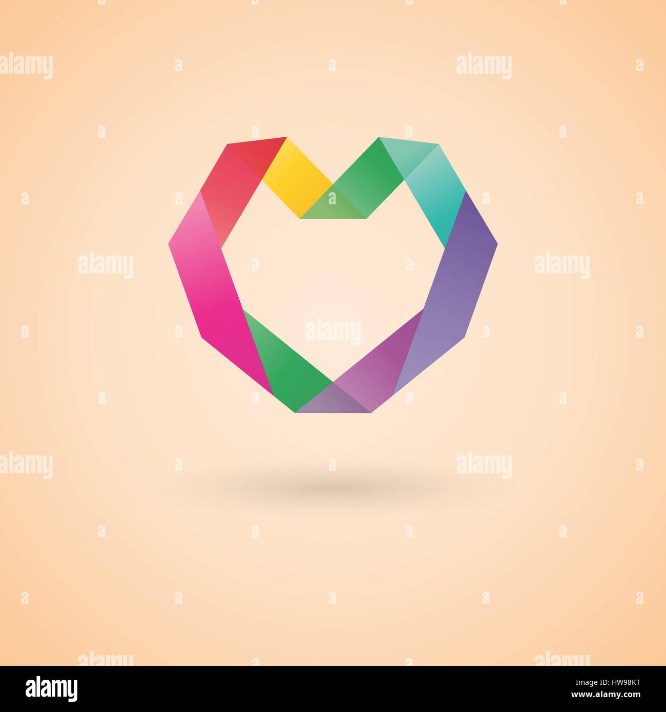 Logo design template a abstract bright heart, business icon, flat style ...