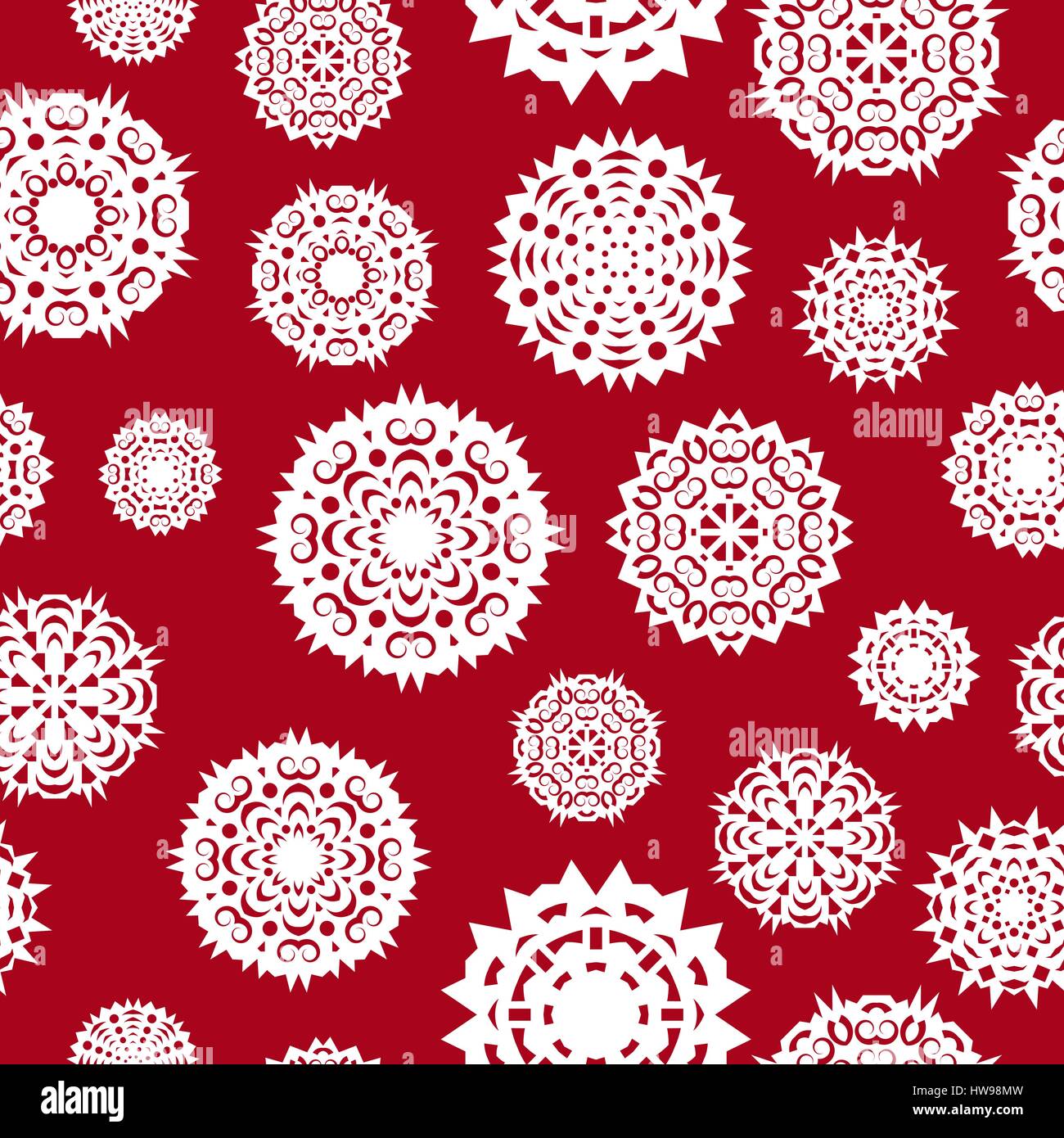 Seamless background from a set of white paper snowflakes, vector ...