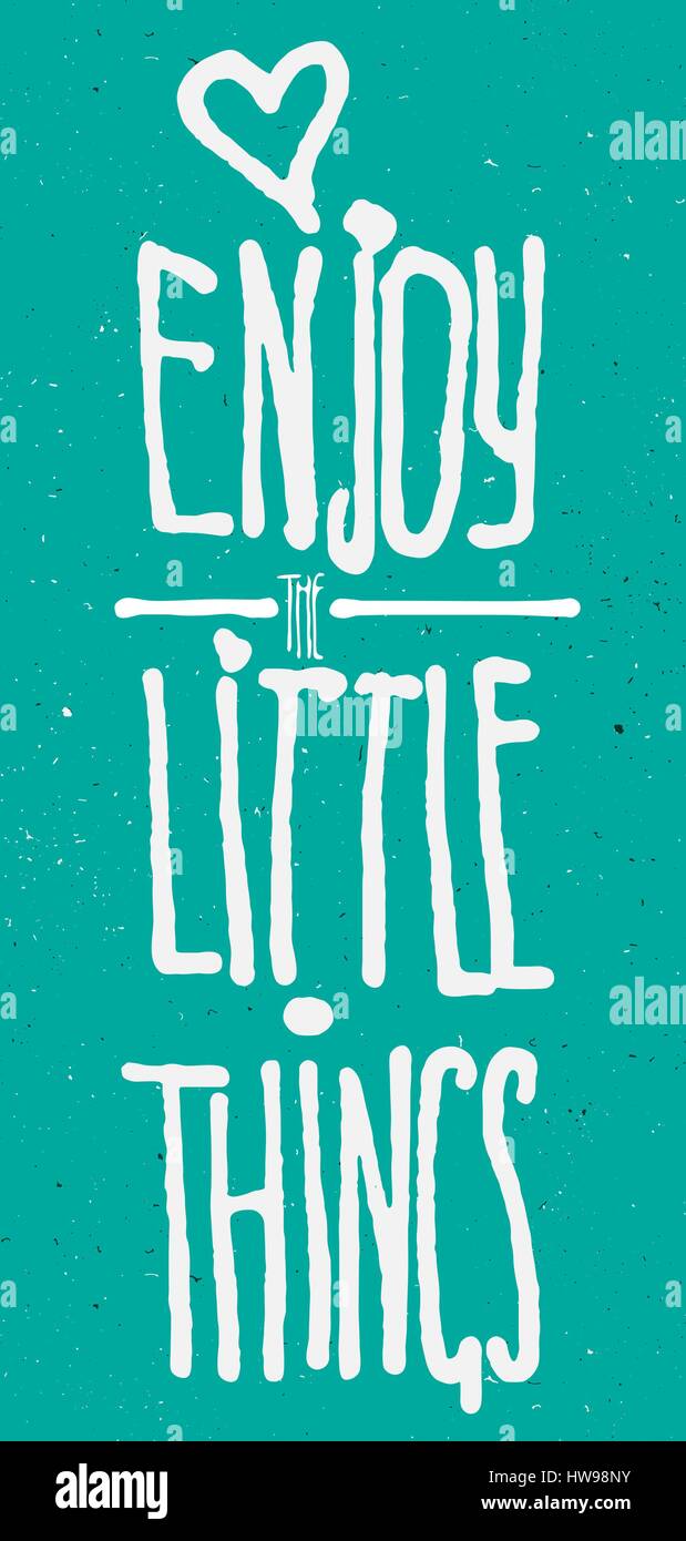 Enjoy little things watercolor and ink lettering Stock Vector Image ...