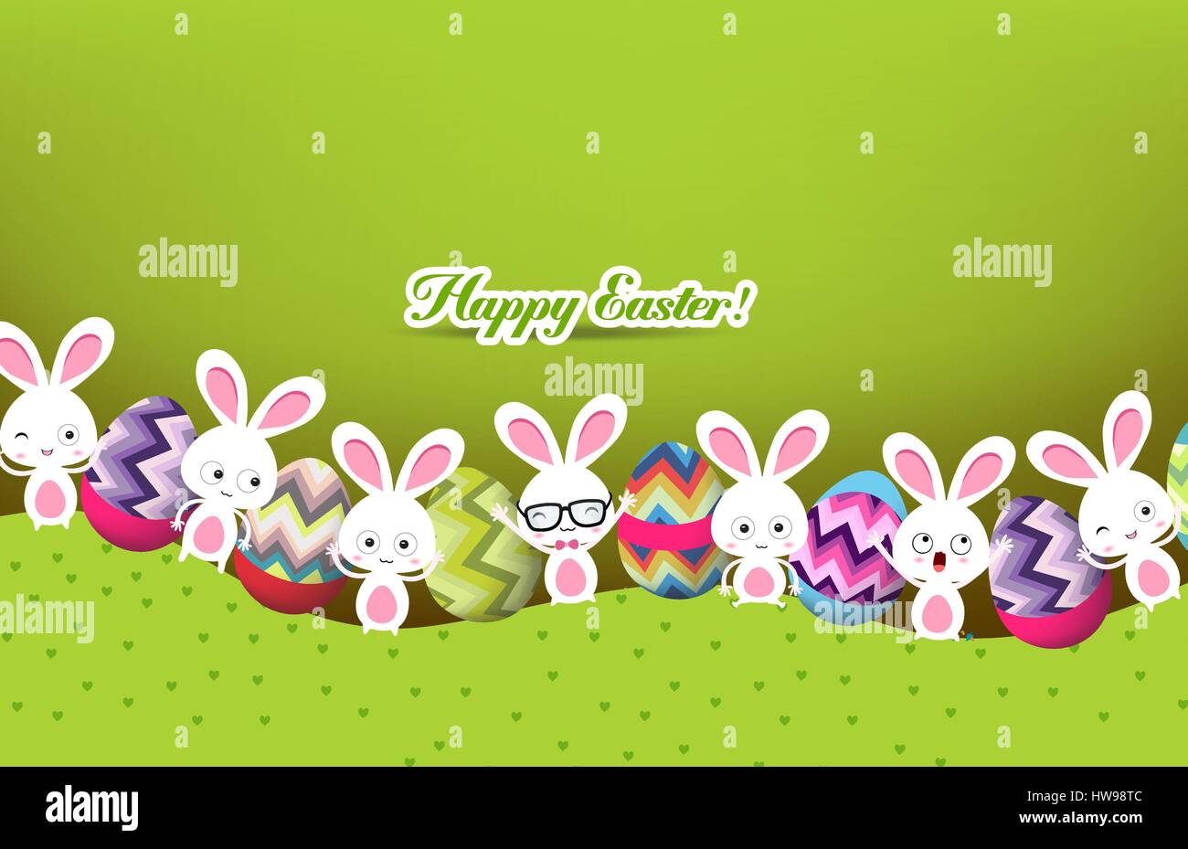 Cartoon easter bunny many eggs hi-res stock photography and images - Alamy