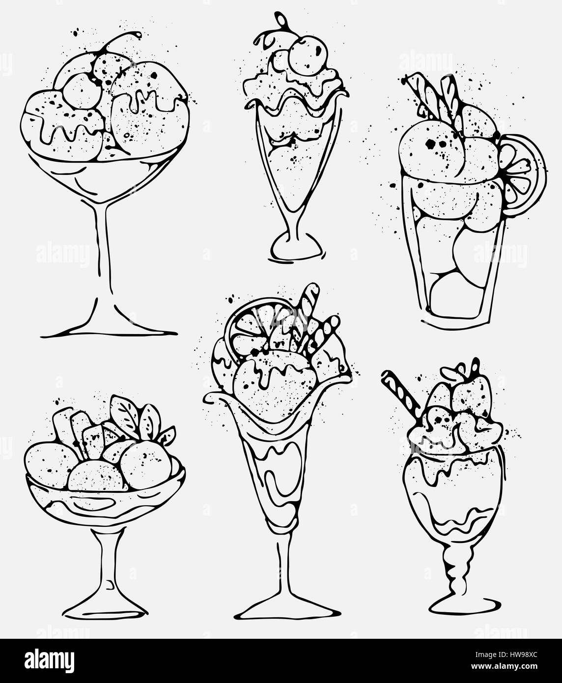 Ice cream black background Stock Vector Images - Alamy