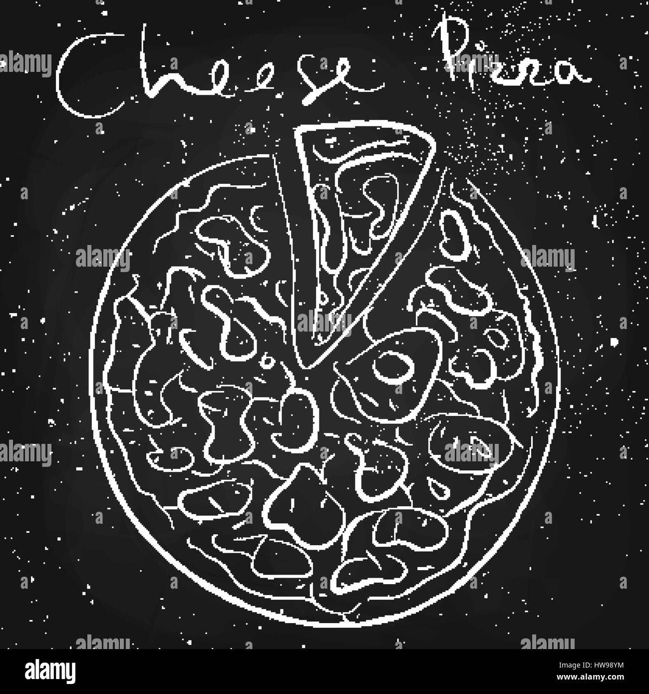 Pizza on chalk background Stock Vector Images - Alamy