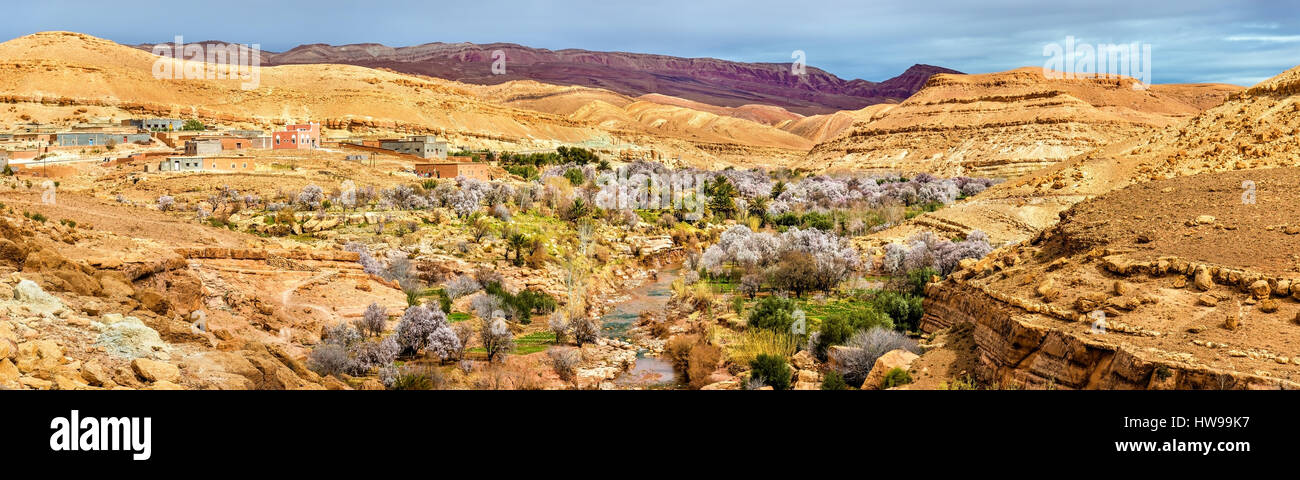 Landscape of the Asif Ounila valley in the High Atlas Mountains ...