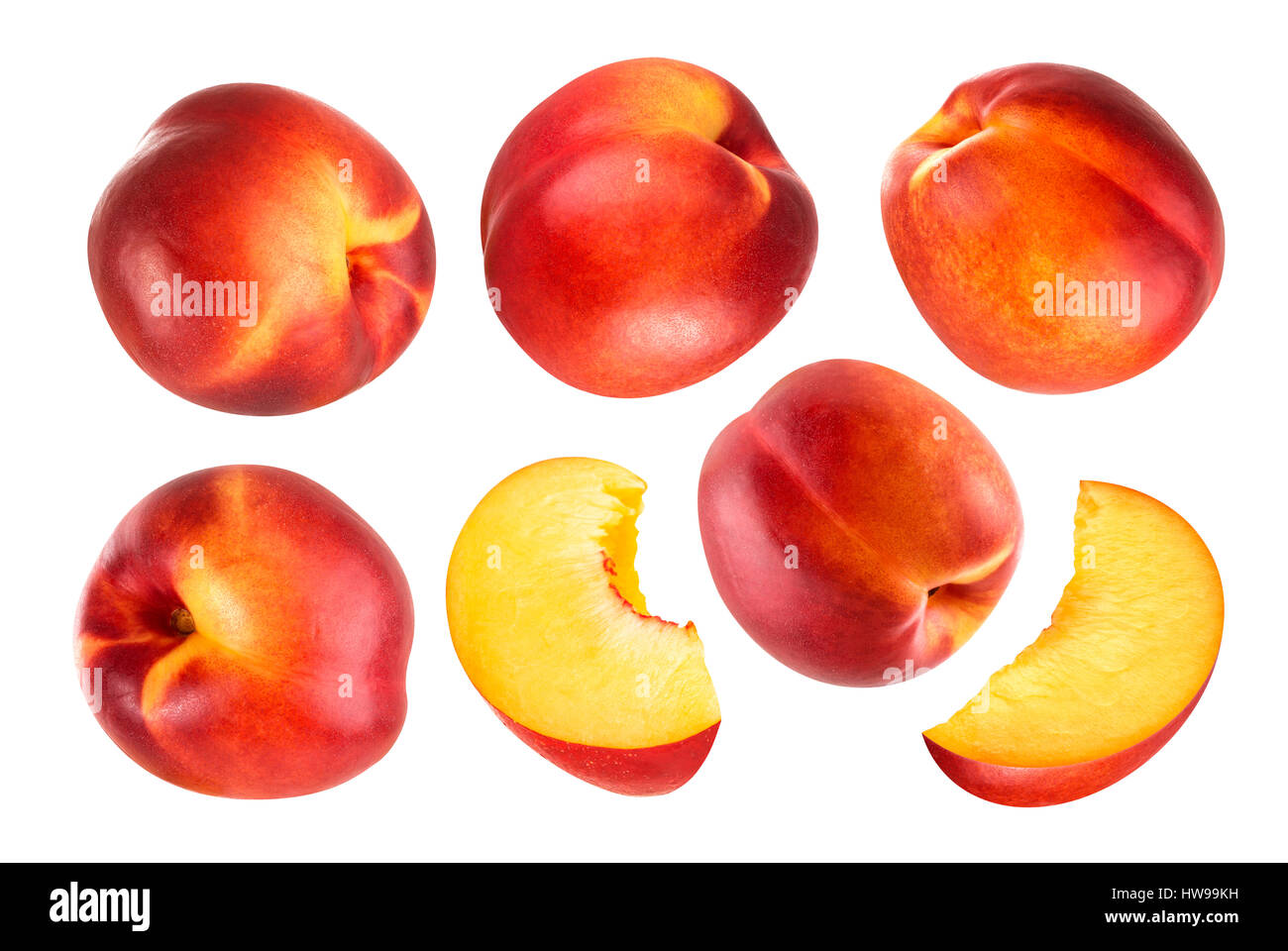 Peach isolated. Collection of whole and cut peach fruits isolated on ... Peach isolated. Collection of whole and cut peach fruits isolated on ...