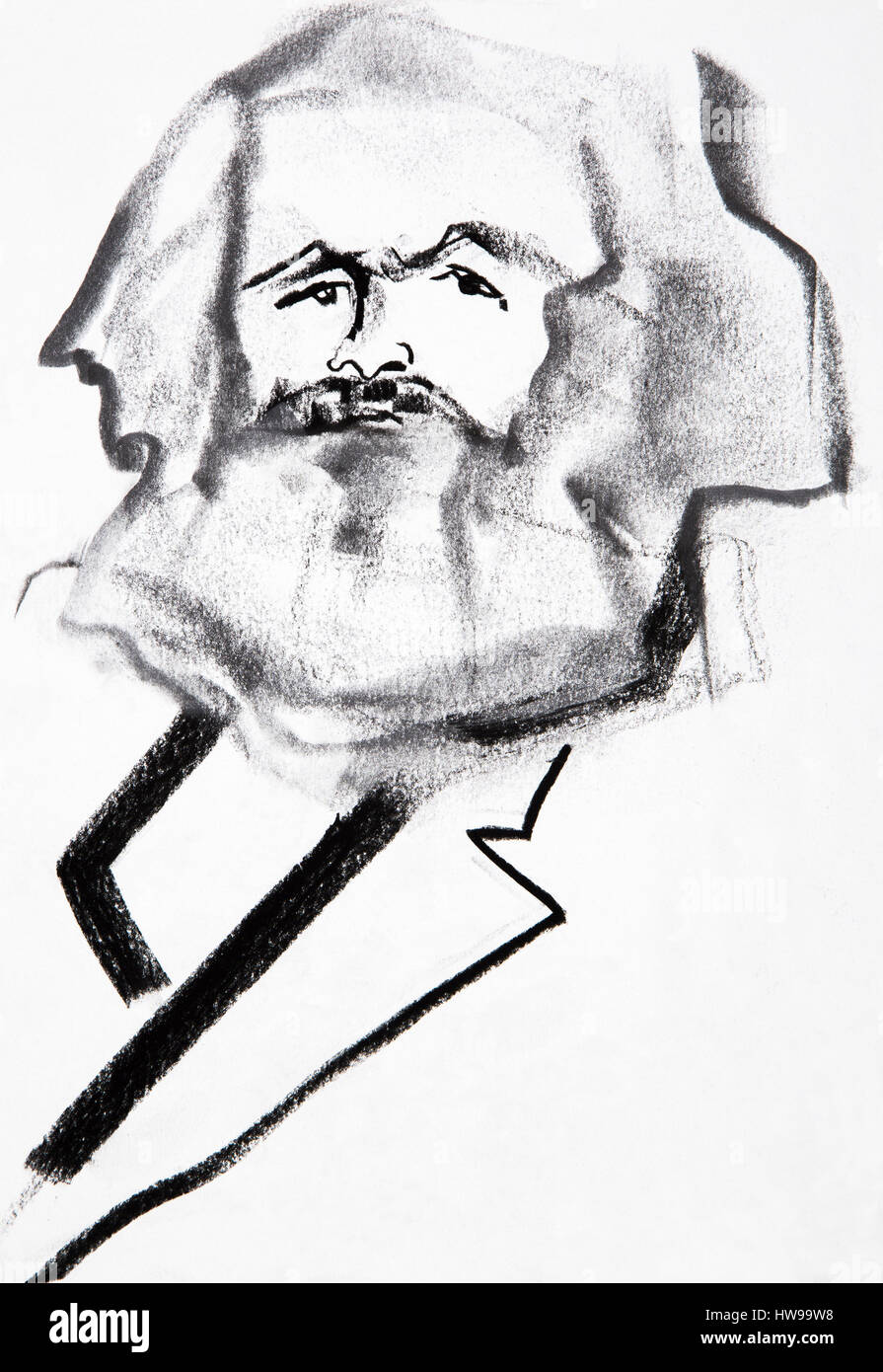 Portrait de Karl Marx (1818-1883) historien, journaliste, philosophe ...