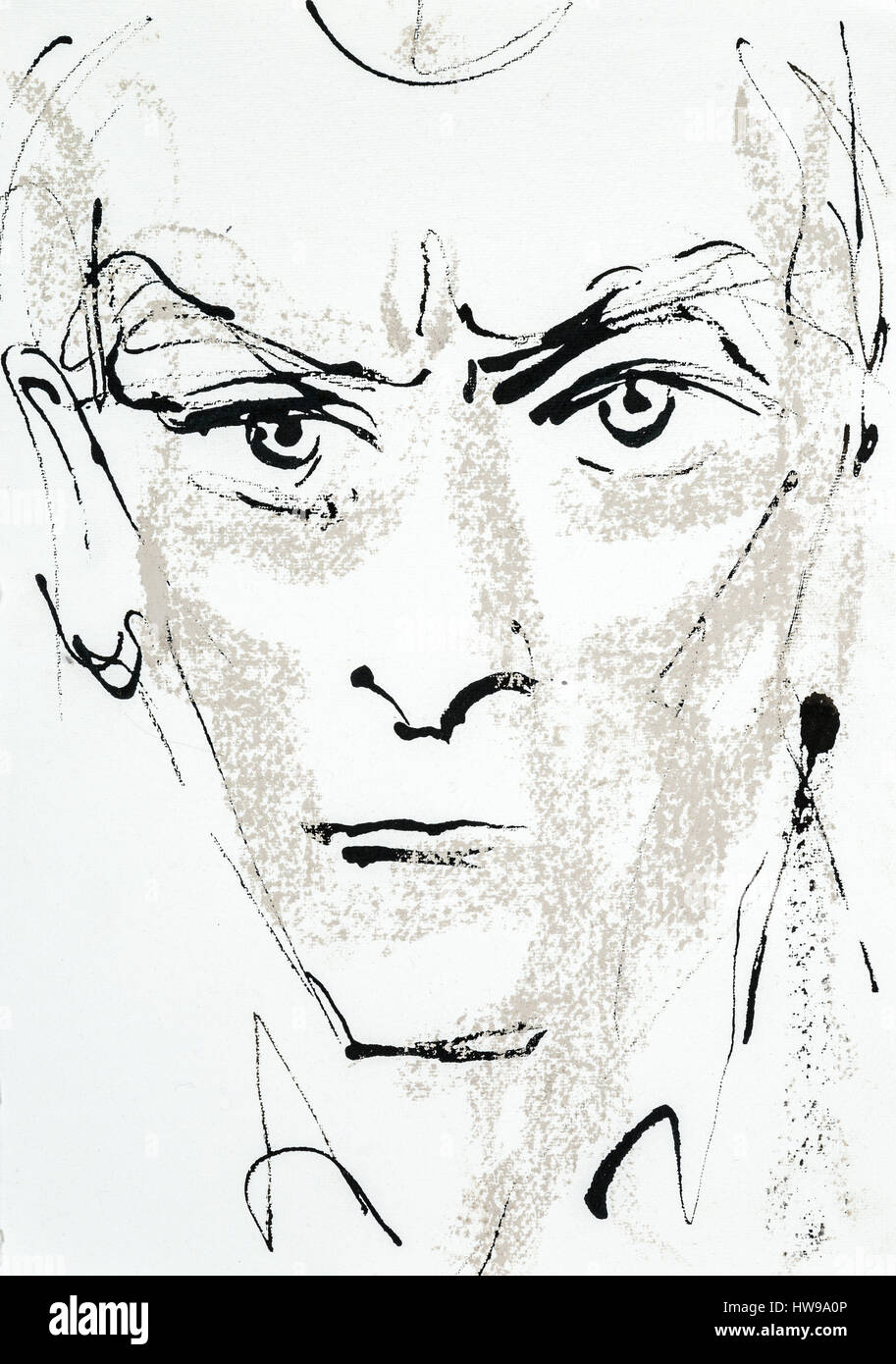 Portrait de Paul Auster (ne en 1947), ecrivain americain - illustration ...