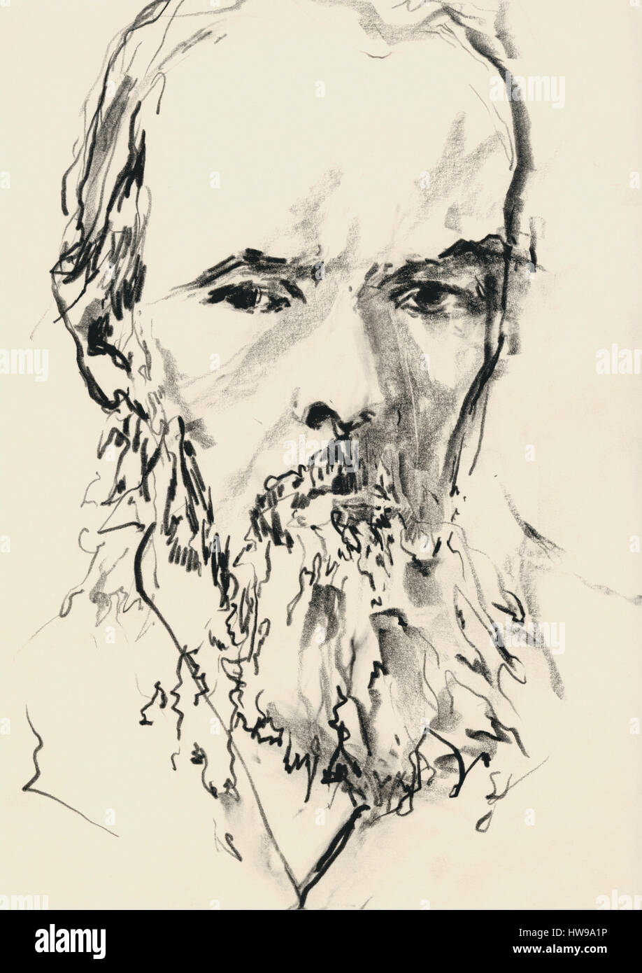 Portrait de Fiodor (Fedor) Dostoievski (1821-1881), ecrivain russe ...