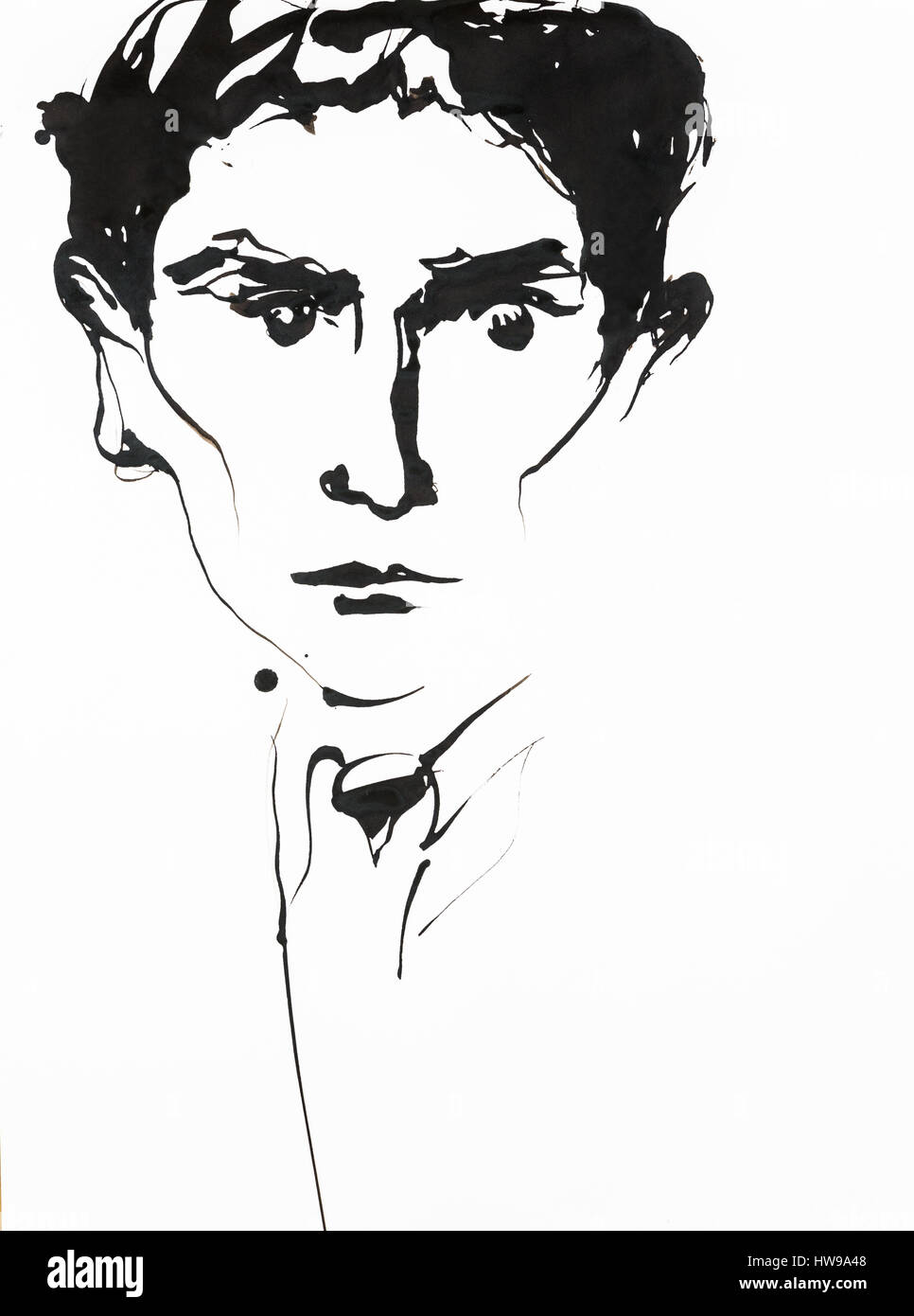 Portrait de Franz Kafka (1883-1924), ecrivain tcheque, de langue ...