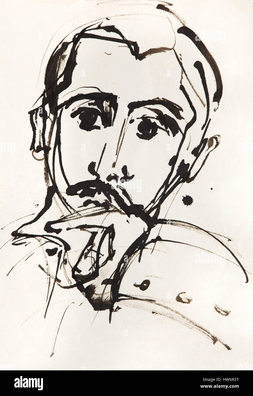 Portrait de Marcel Proust (1871-1922), romancier francais ...