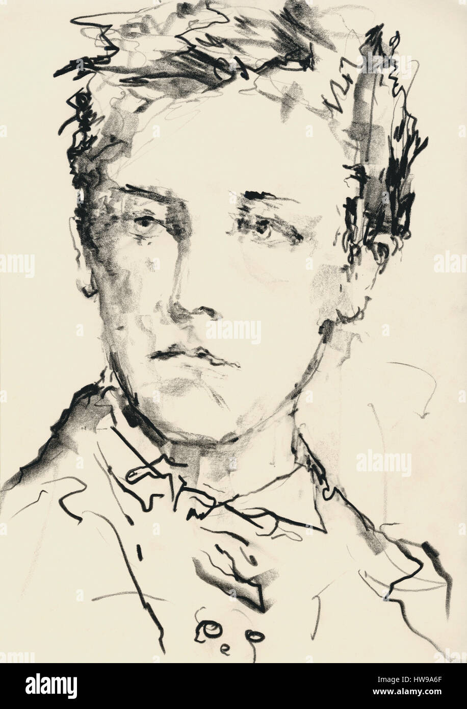 Portrait d'Arthur Rimbaud (1854-1891), poete francais - illustration of ...