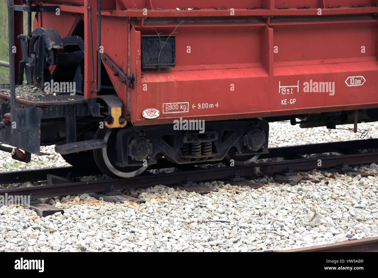 Red train wagon. Transport wagon Stock Photo - Alamy