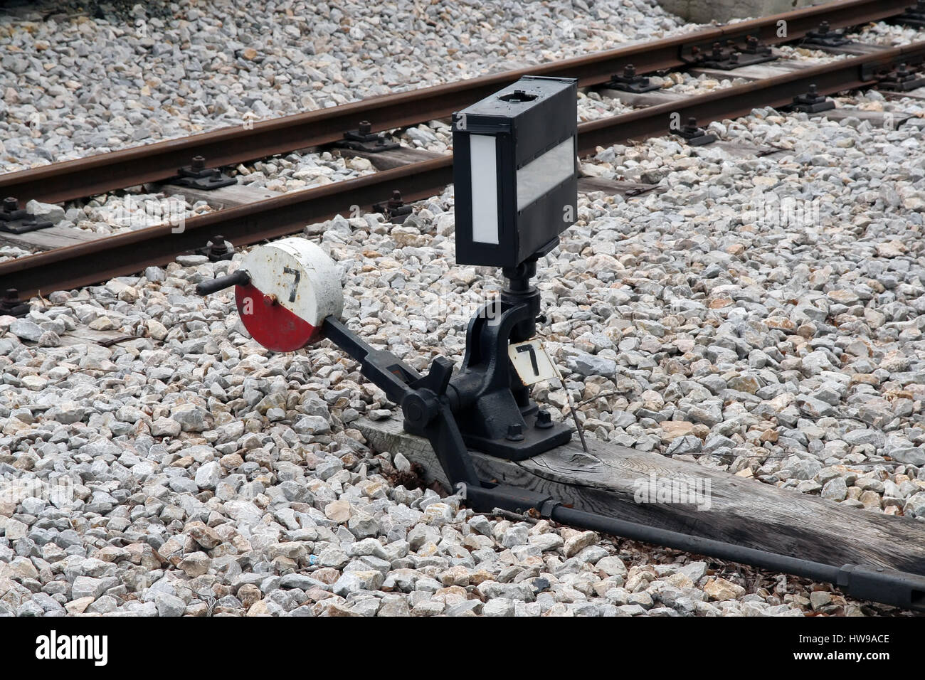 Railroad track. Railway switch Stock Photo - Alamy
