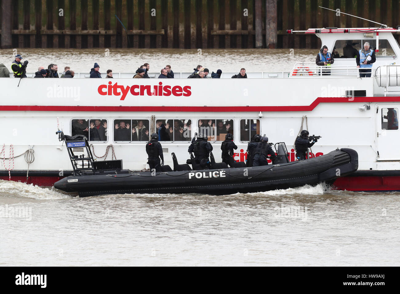 Police officers taking part in a multi-agency exercise, which will test ...