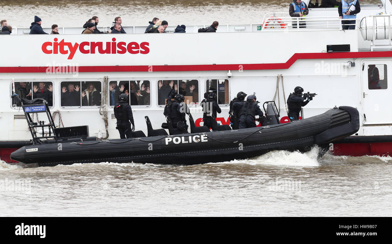 Police officers taking part in a multi-agency exercise, which will test ...