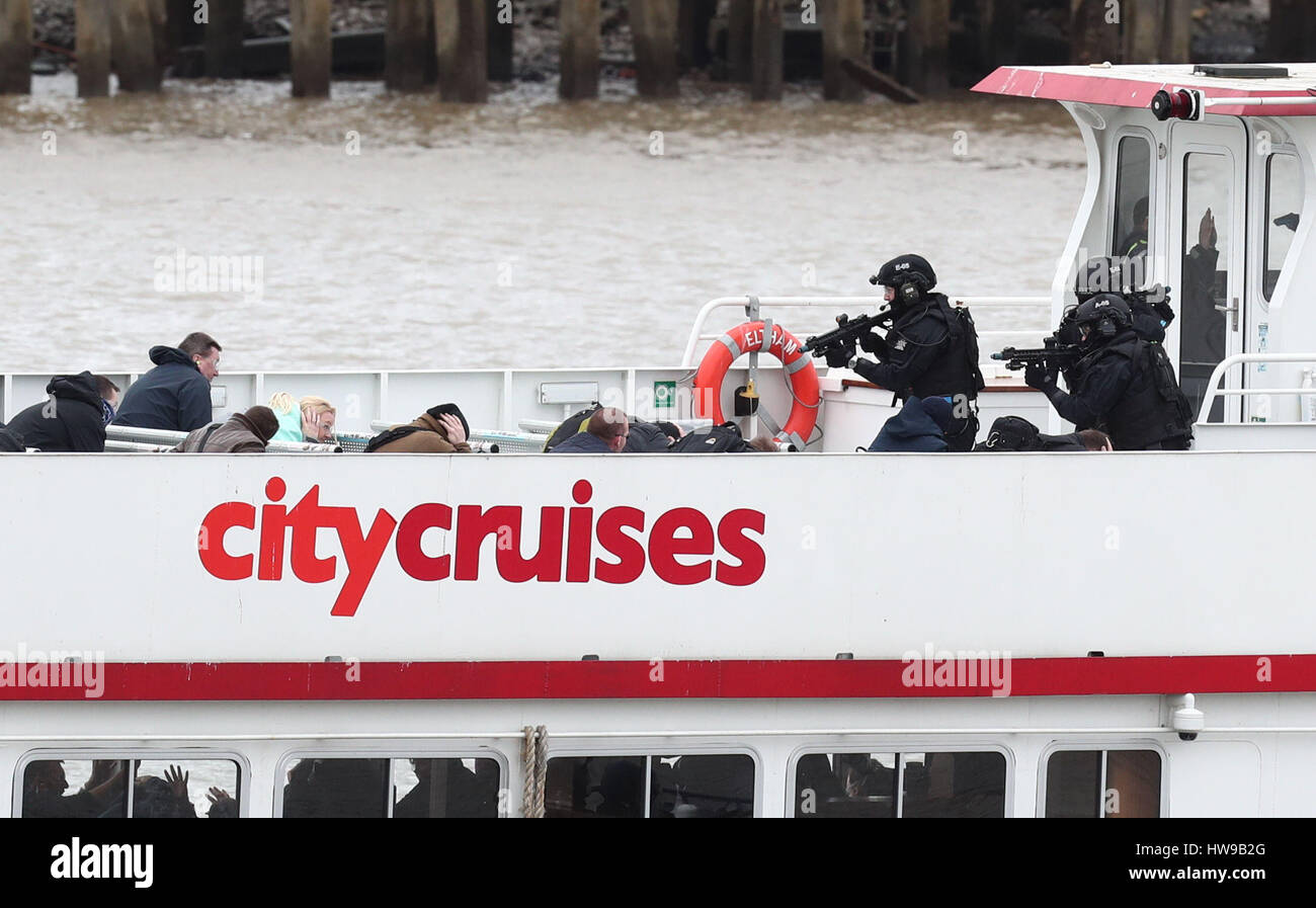 Police officers taking part in a multi-agency exercise, which will test ...