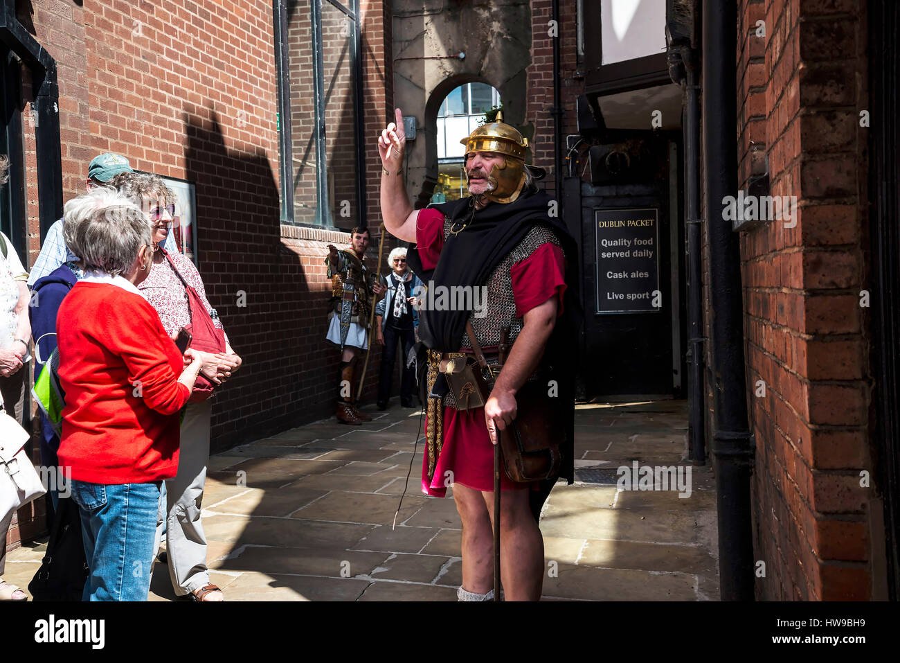 Tour Guide as Roman Soldier in Chester the county city of Cheshire in ...