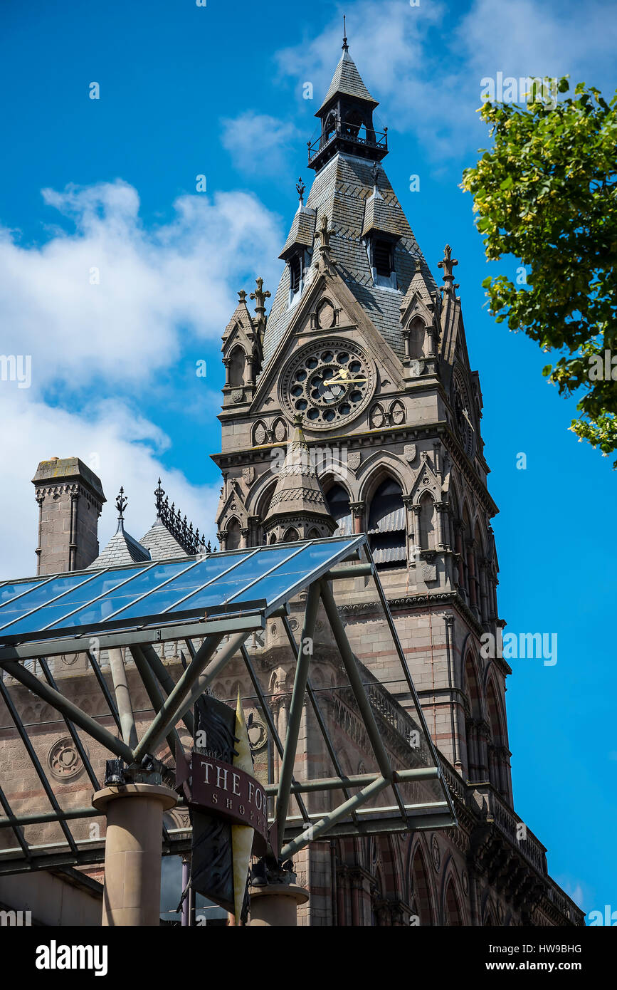 The town hall was opened in 1869. It is in Gothic Revival style and has ...