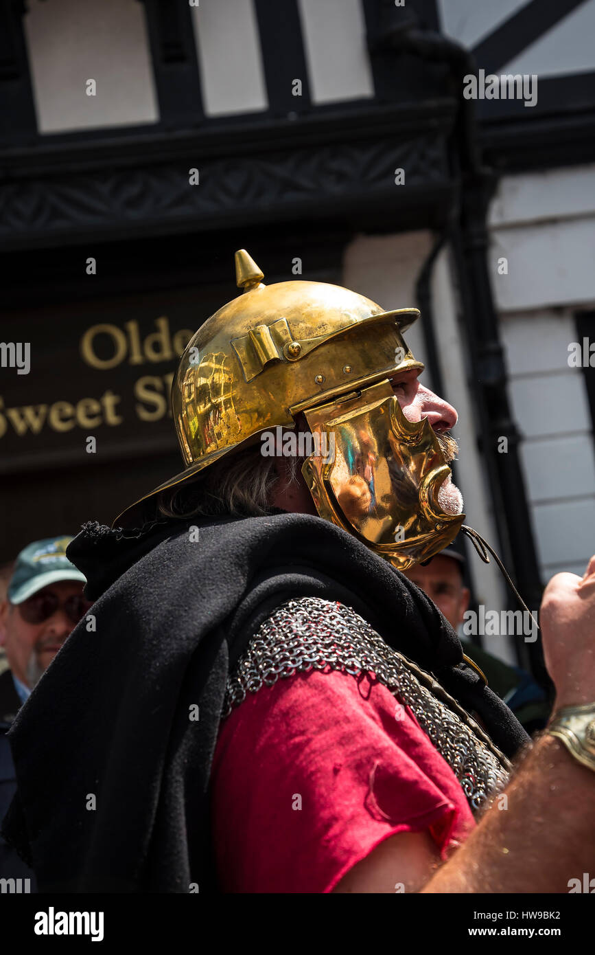 Tour Guide as Roman Soldier in Chester the county city of Cheshire in ...