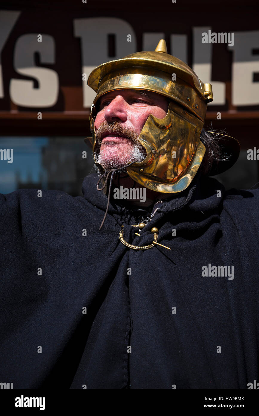 Tour Guide as Roman Soldier in Chester the county city of Cheshire in ...