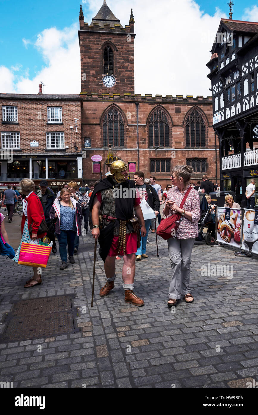 Tour Guide as Roman Soldier in Chester the county city of Cheshire in ...