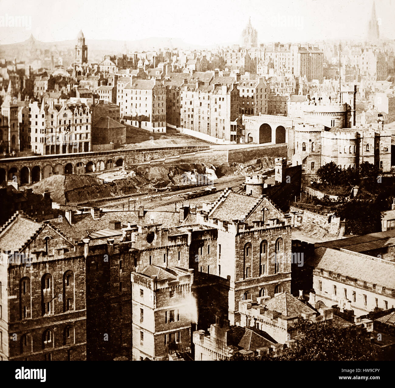 Edinburgh Old Town - Victorian period Stock Photo - Alamy