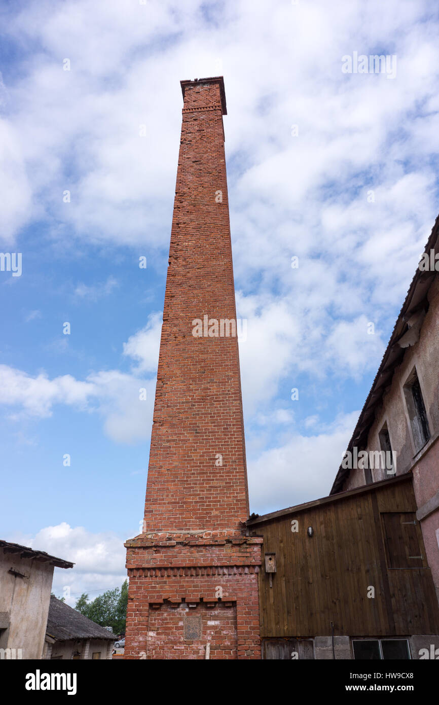 large brick chimney at countryside, latvia Stock Photo - Alamy