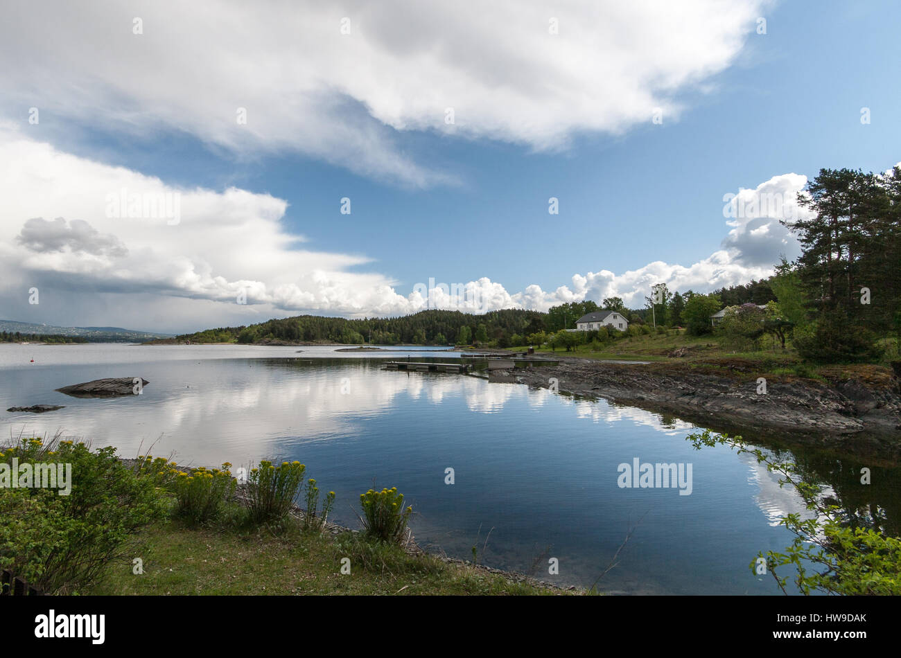 norway sea shore landscape view Stock Photo - Alamy