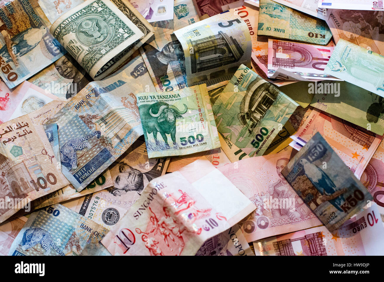a variety of international currency Stock Photo - Alamy