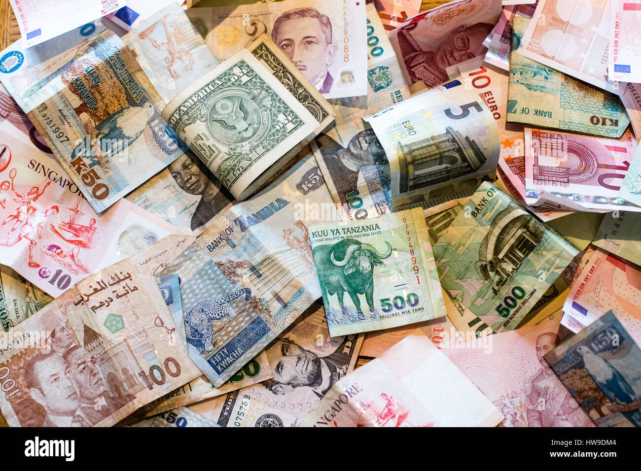 a variety of international currency Stock Photo - Alamy
