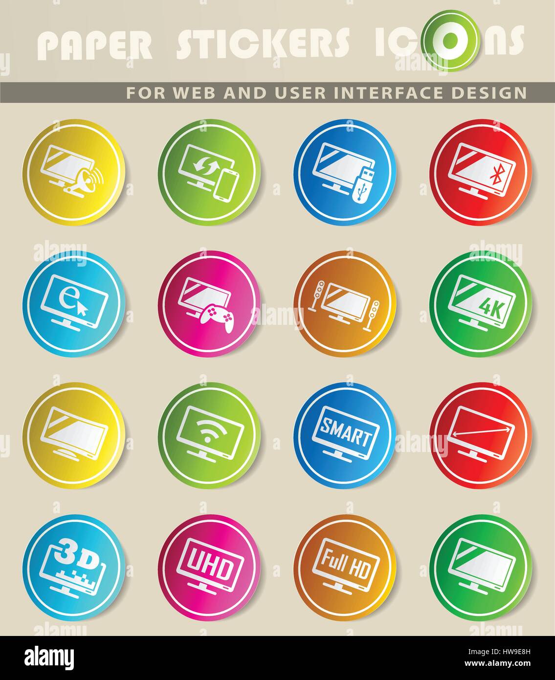 Smart tv label Stock Vector Images - Alamy