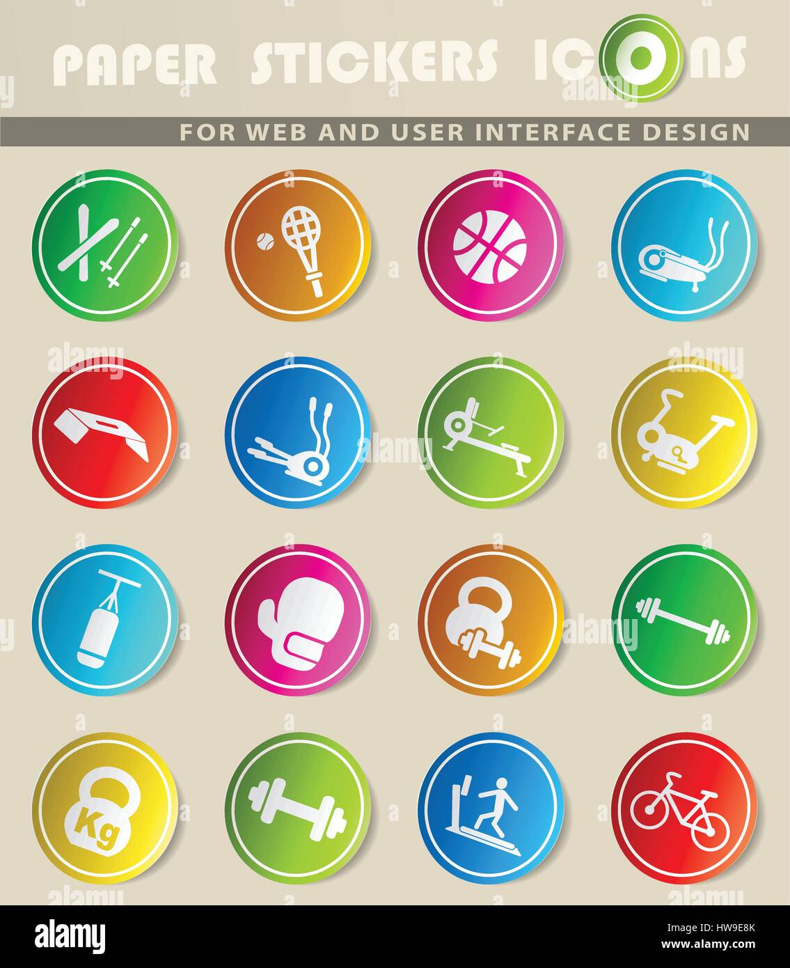 sport equipment web icons for user interface design Stock Vector Image ...