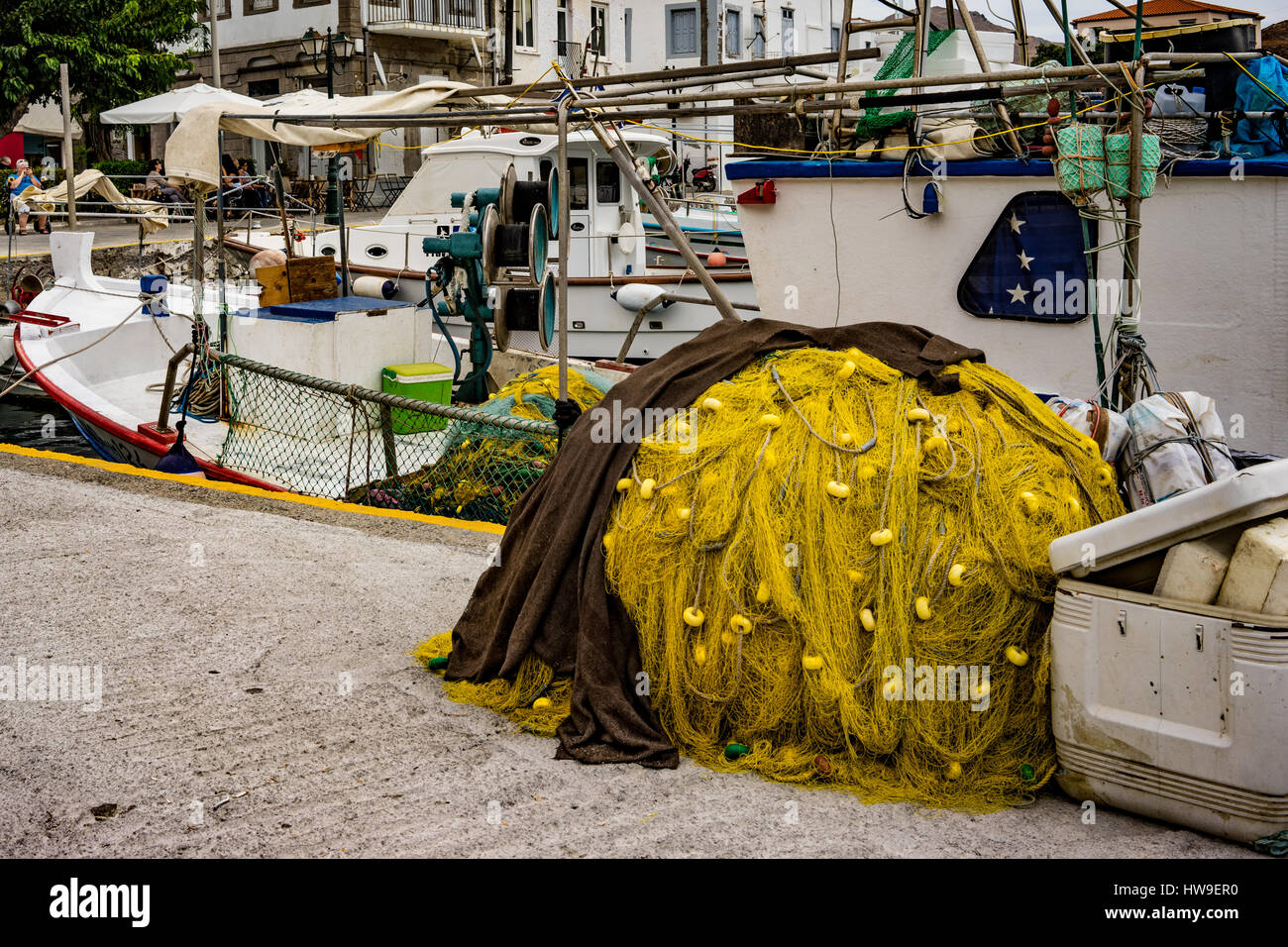 Greek fishing nets hi-res stock photography and images - Alamy