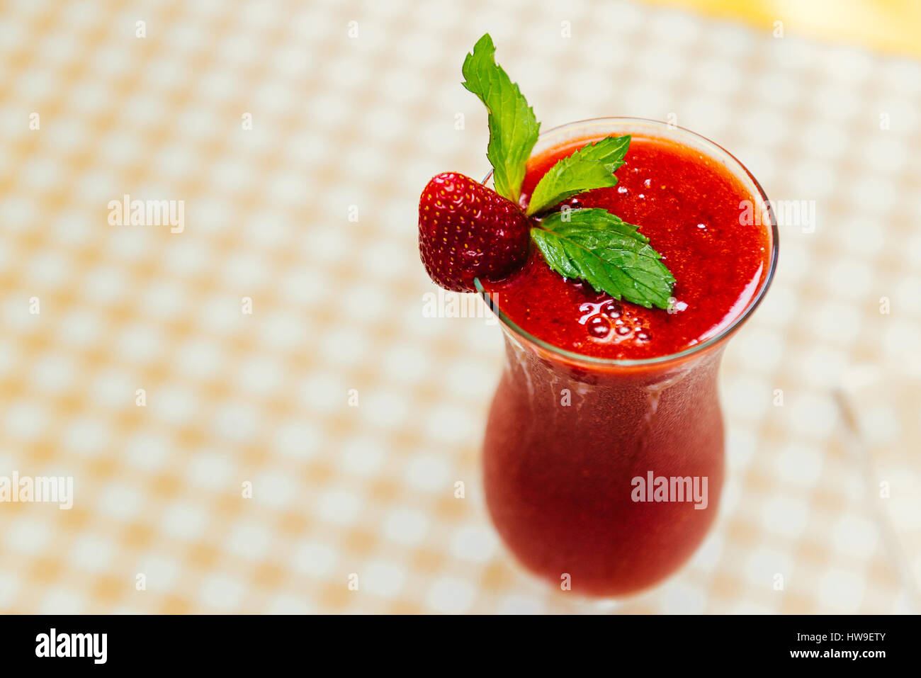 Strawberry fresh cocktail in high glass Stock Photo - Alamy