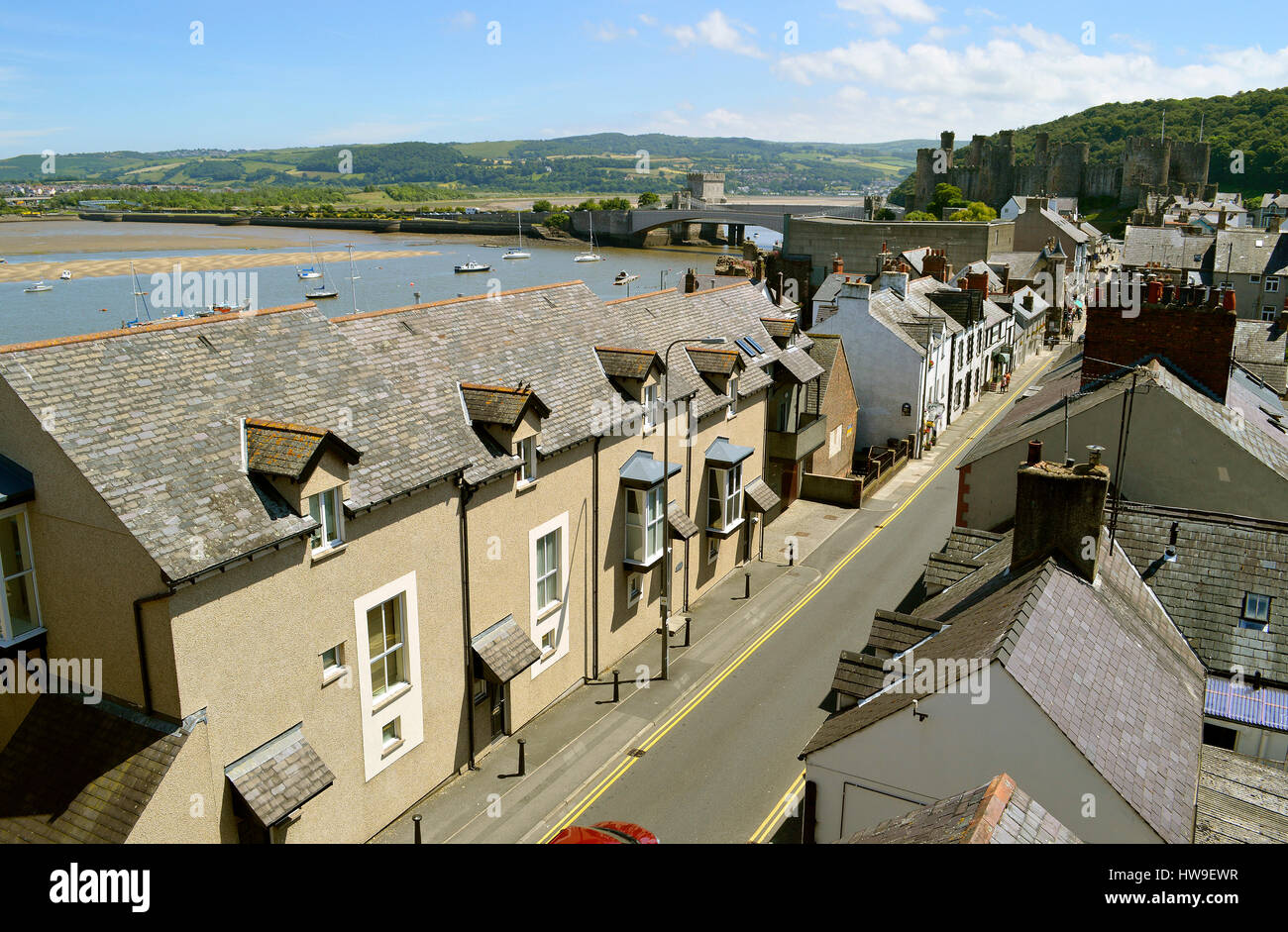 The historical medieval Conwy town Stock Photo - Alamy