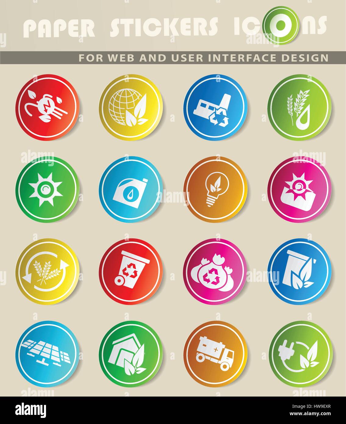 alternative energy vector icons for user interface design Stock Vector ...