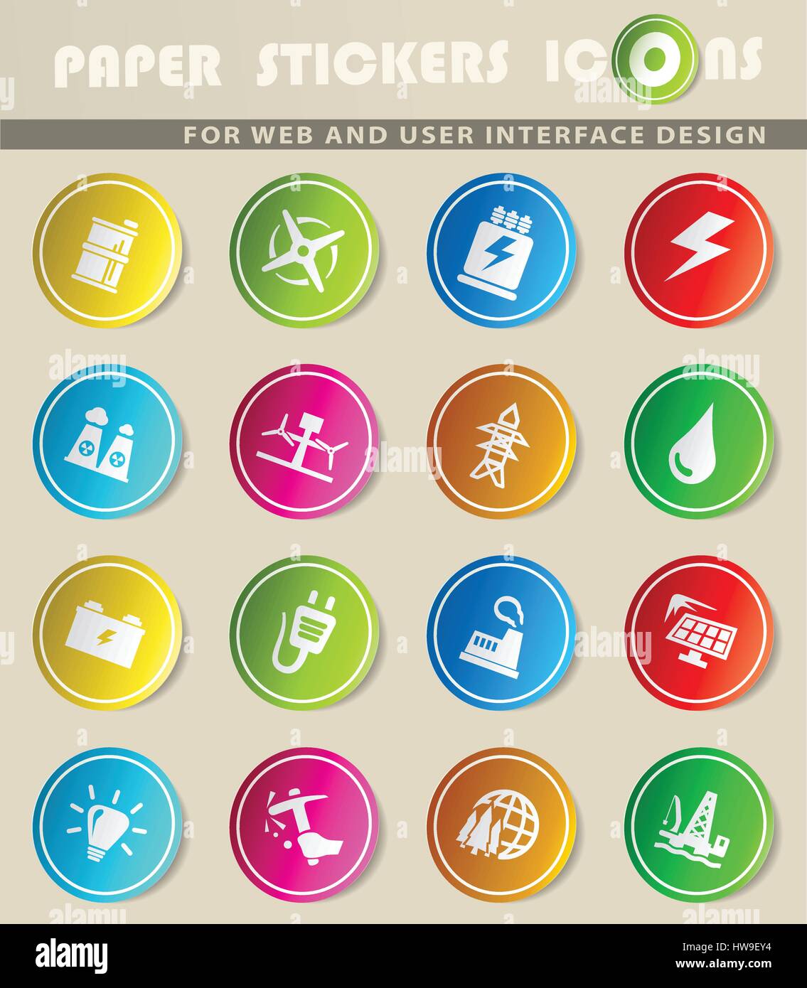 alternative energy vector icons for user interface design Stock Vector ...