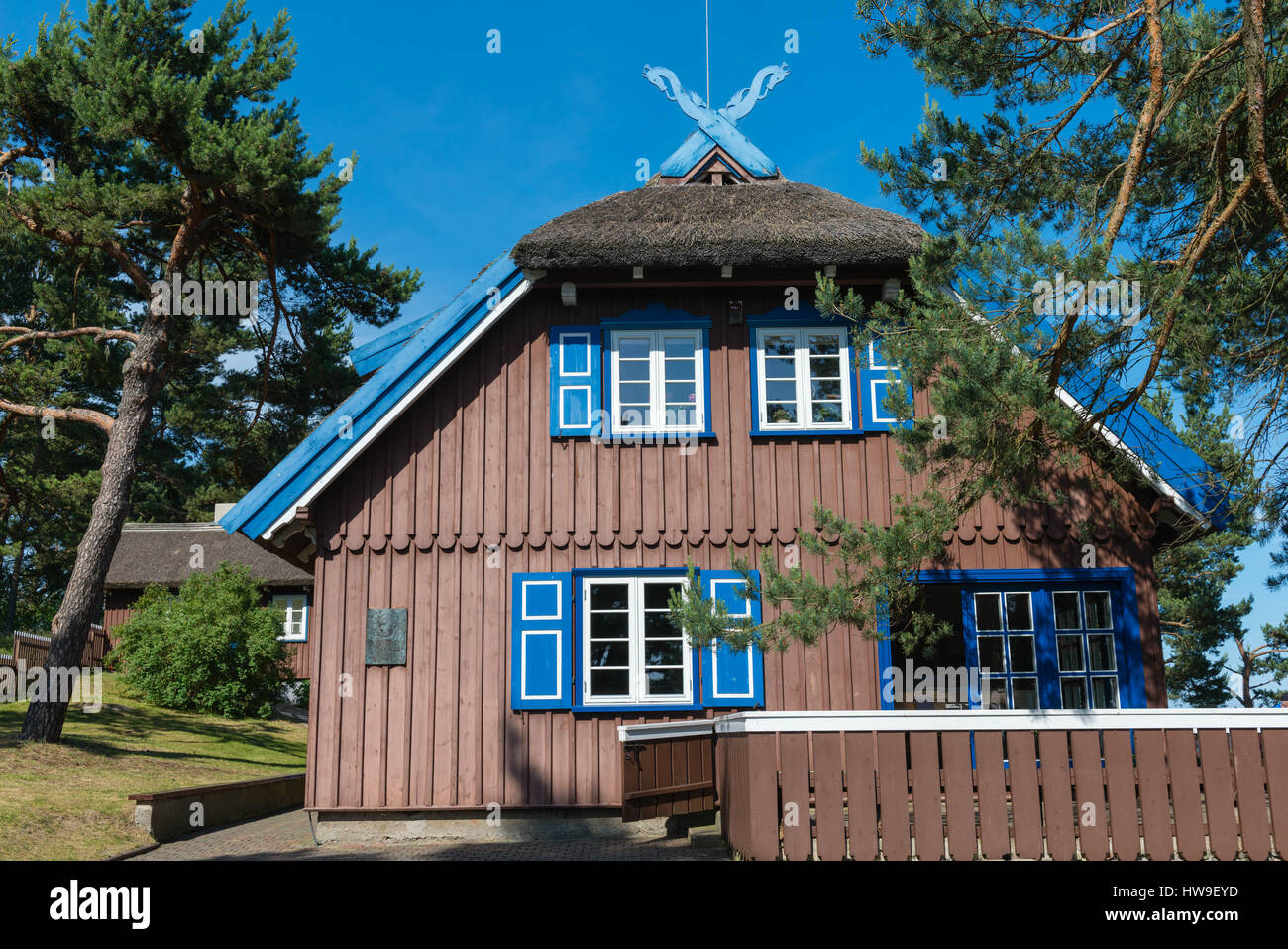 Former holiday home of the German writer Thomas Mann in Nida, Coronian ...