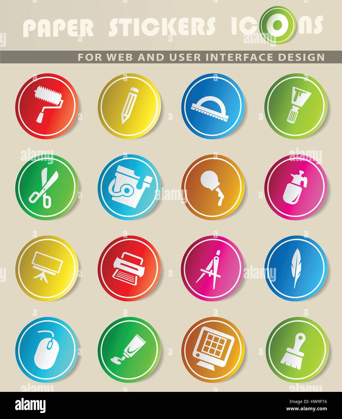 art tools vector icons for user interface design Stock Vector Image ... art tools vector icons for user interface design Stock Vector Image ...