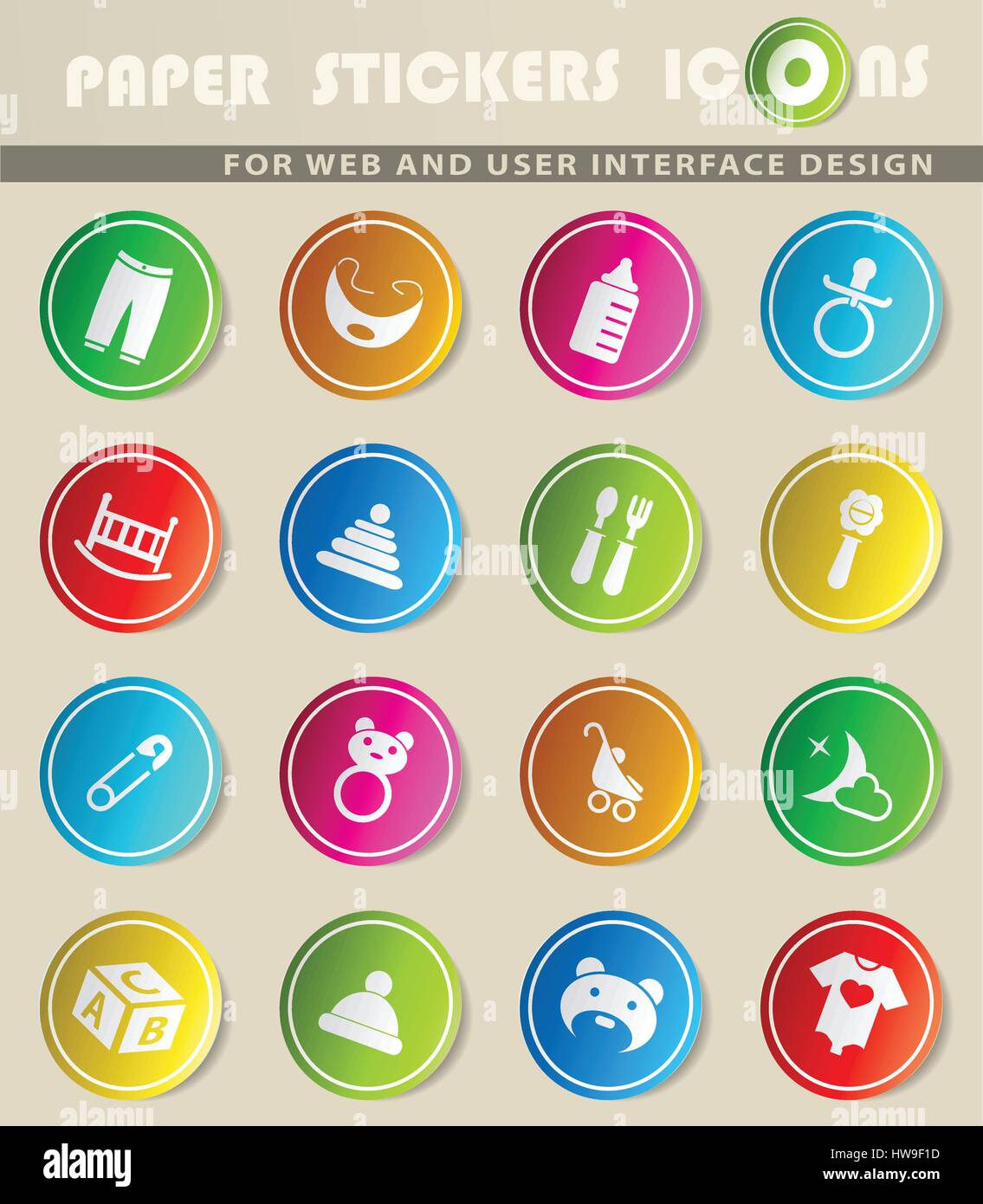 baby toys vector icons for user interface design Stock Vector Image ...