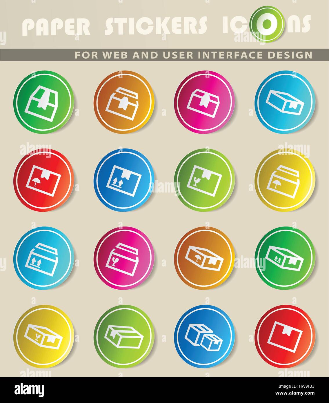 box vector icons for user interface design Stock Vector Image & Art - Alamy