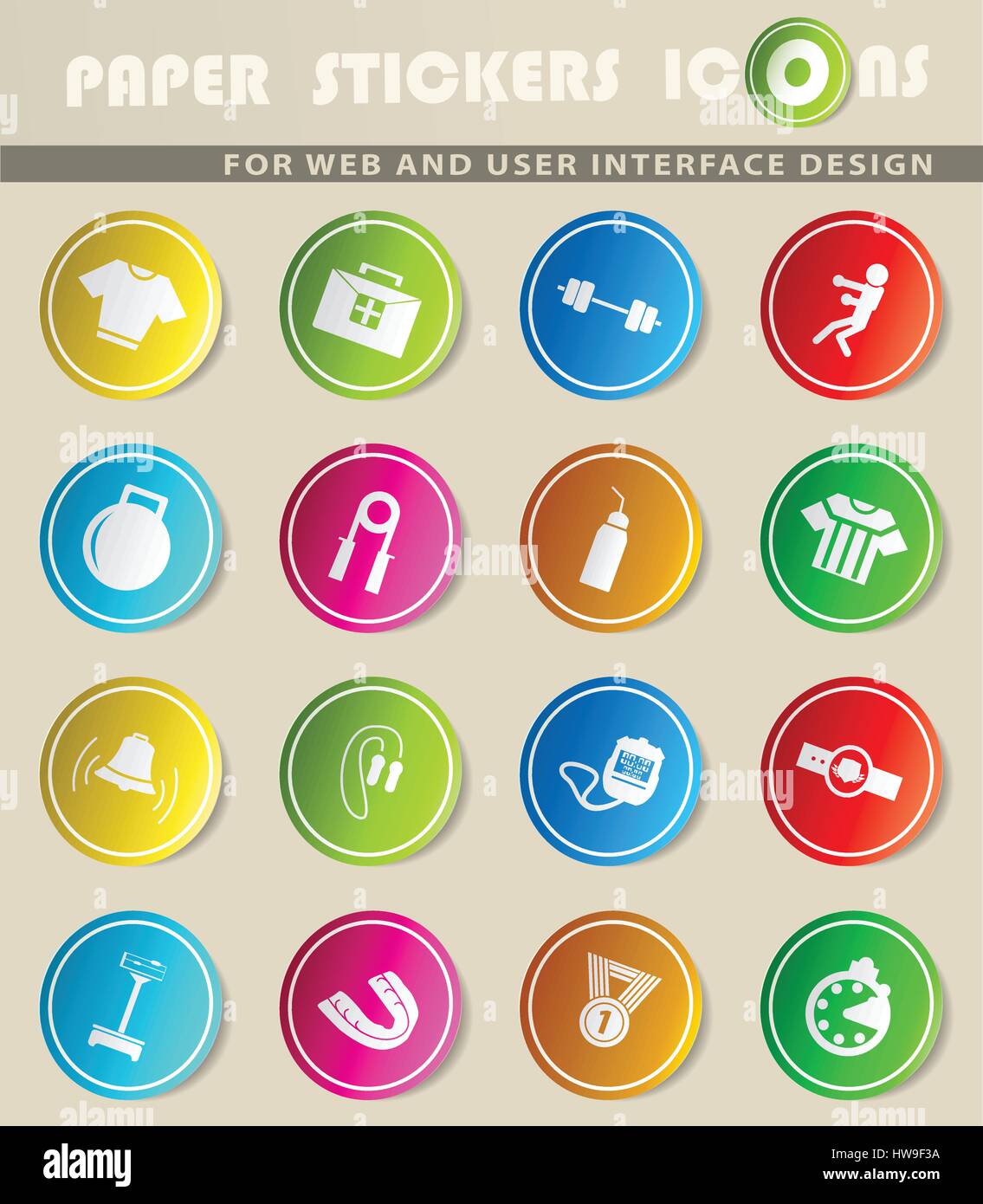 boxing vector icons for user interface design Stock Vector Image & Art ...