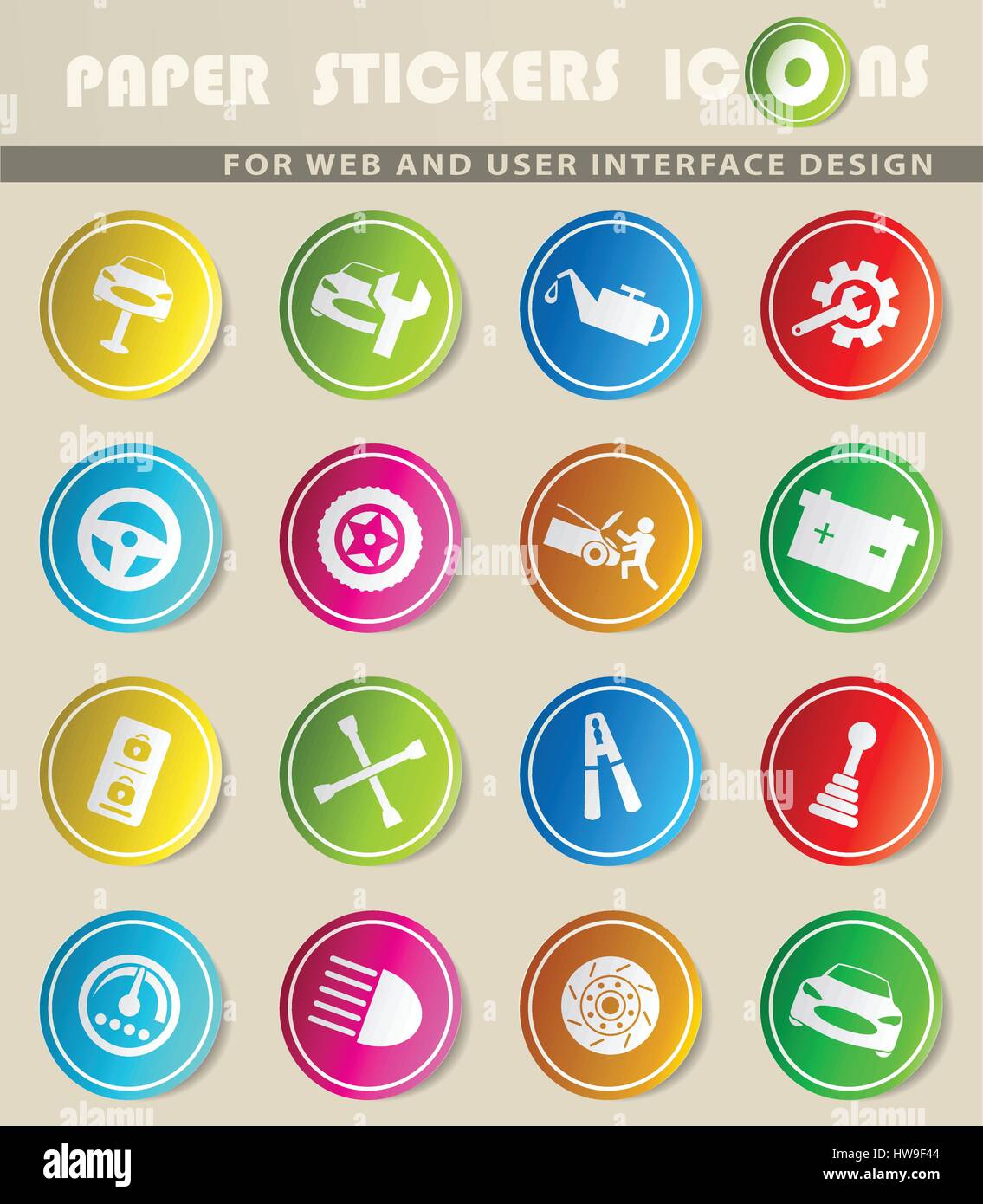 car service vector icons for user interface design Stock Vector Image ...
