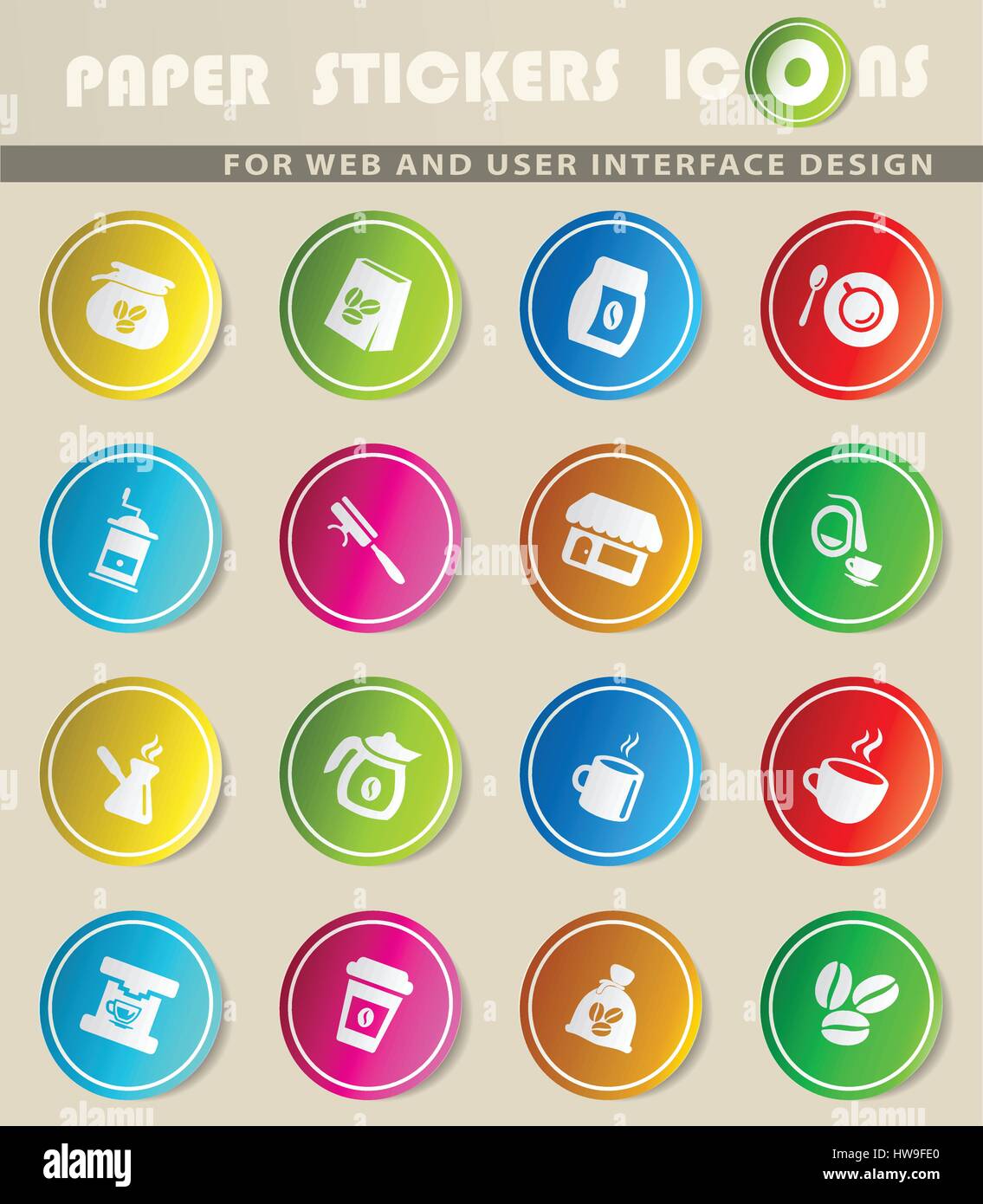 coffee vector icons for user interface design Stock Vector Image & Art ...