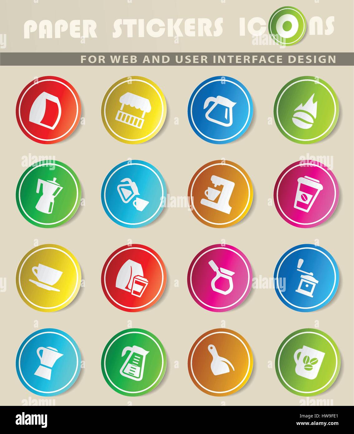 coffee vector icons for user interface design Stock Vector Image & Art ...