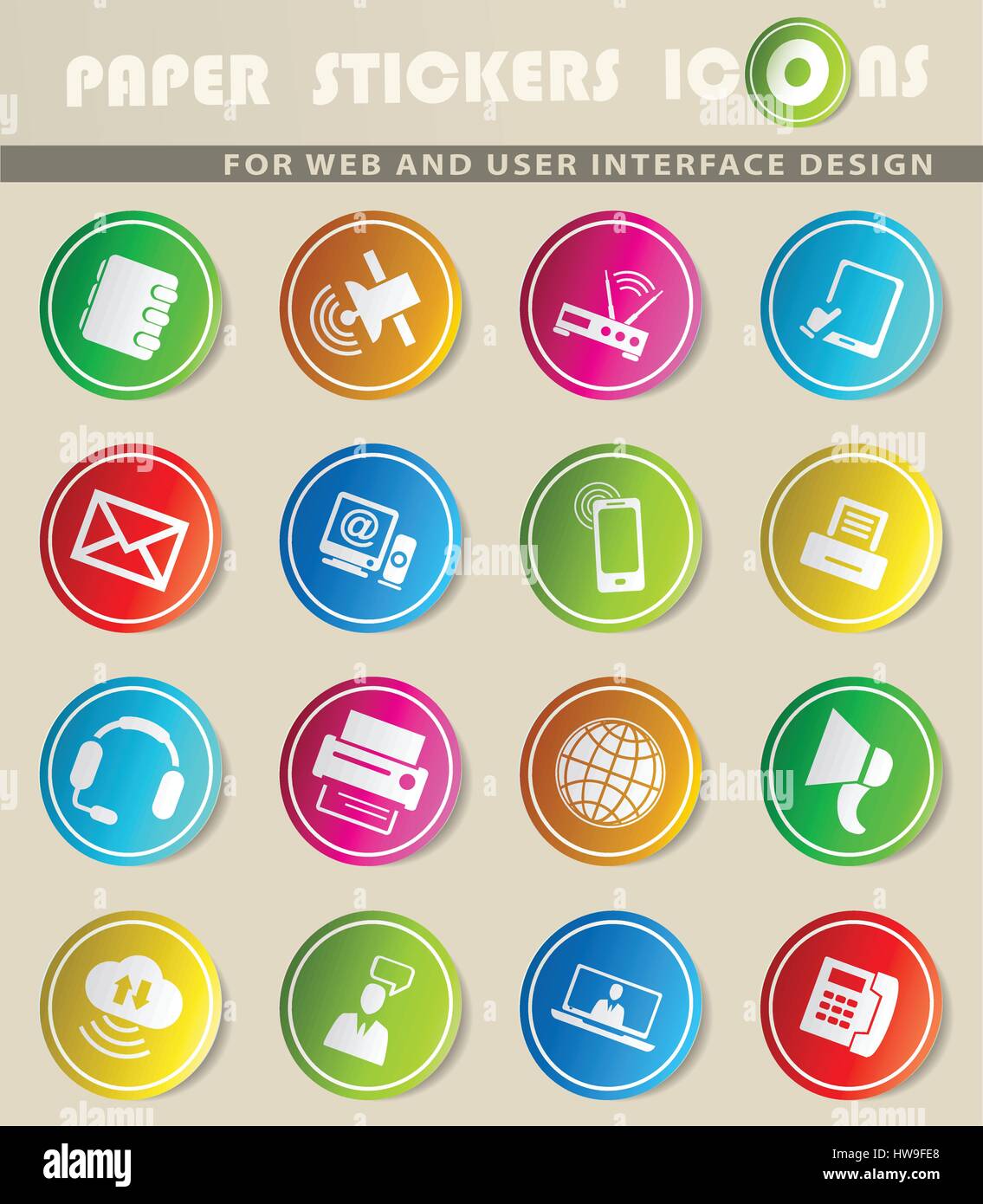 communication vector icons for user interface design Stock Vector Image ...